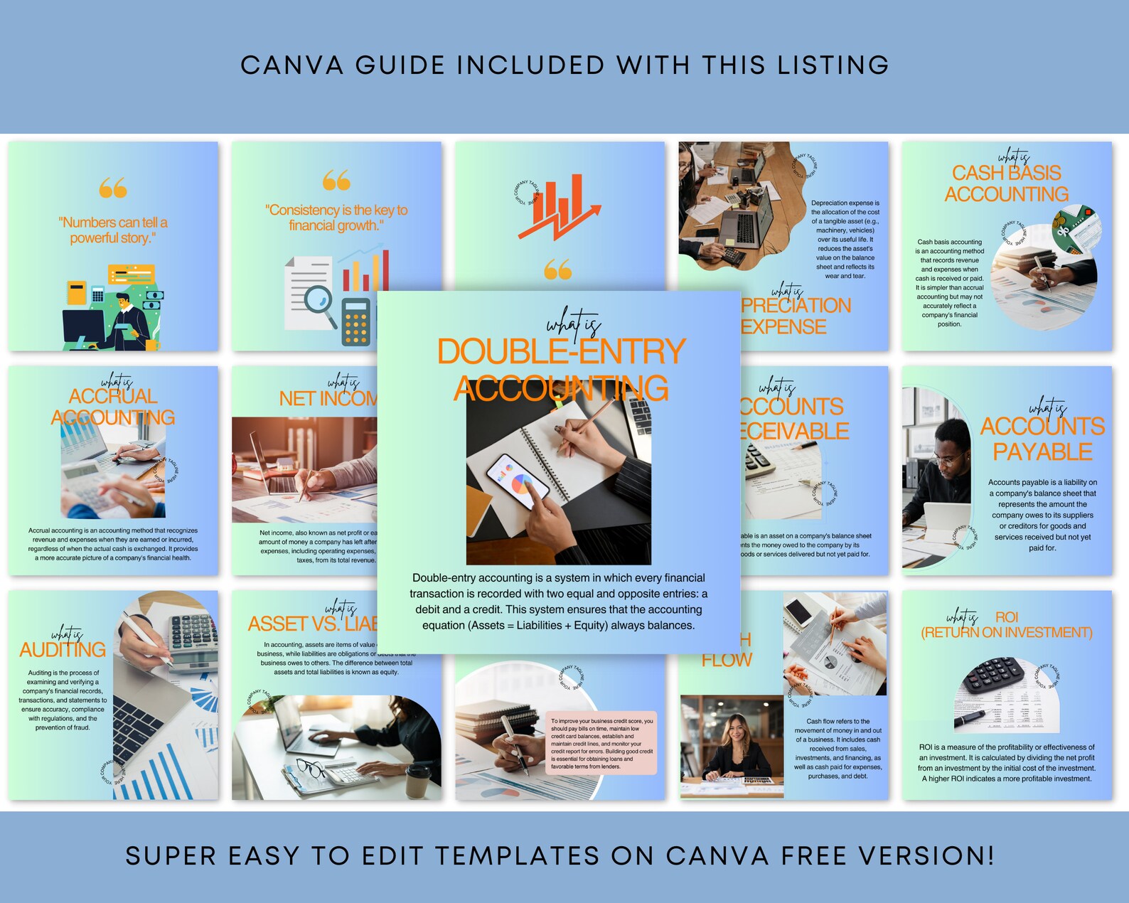 Accounting Bookkeeping Instagram Templates: 200+ Posts & Stories (canva ...
