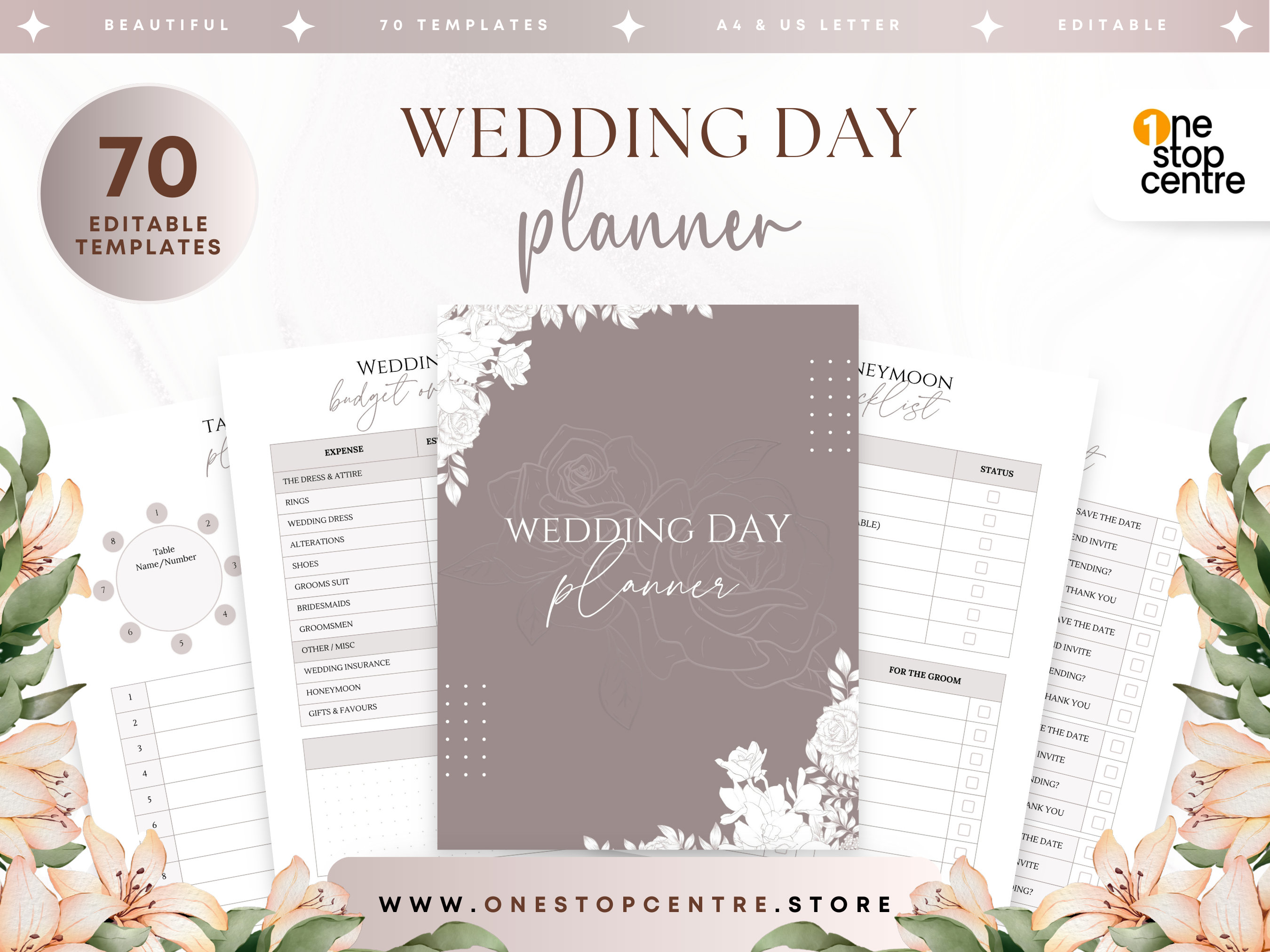 Editable Wedding Day Planner Printable Template, Wedding Organizer ...
