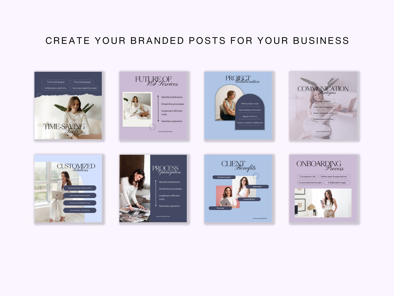 Virtual Assistant Instagram Templates Social Media Manager Personalized ...