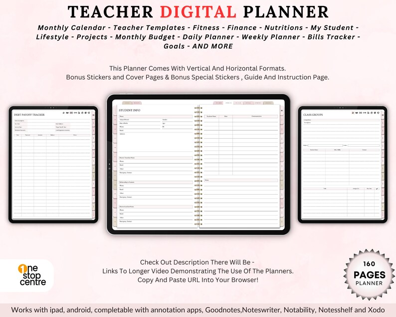 Teacher Digital Planner Goodnotes, Digital Planner Ipad, Teachers ...