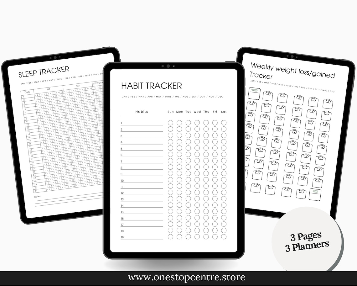 Printable Fitness Tracker Template Editable Planners Bundle - Etsy
