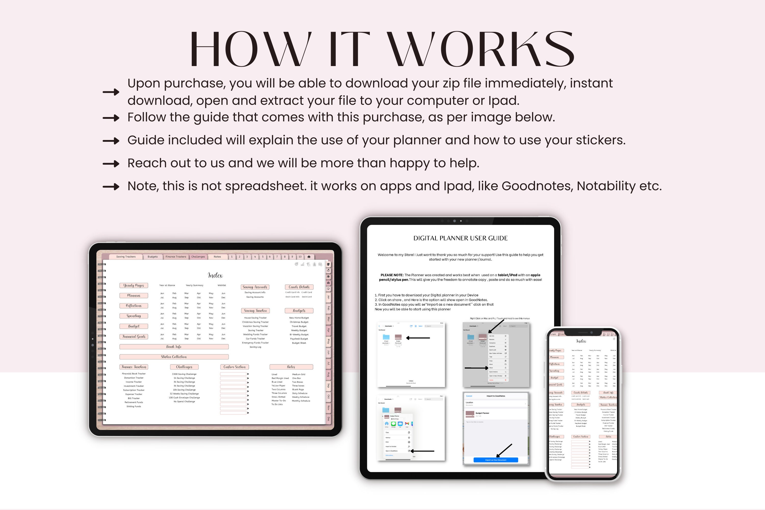 Digital Financial Planner Budget Tracker, Money Saving Goals, Digital ...