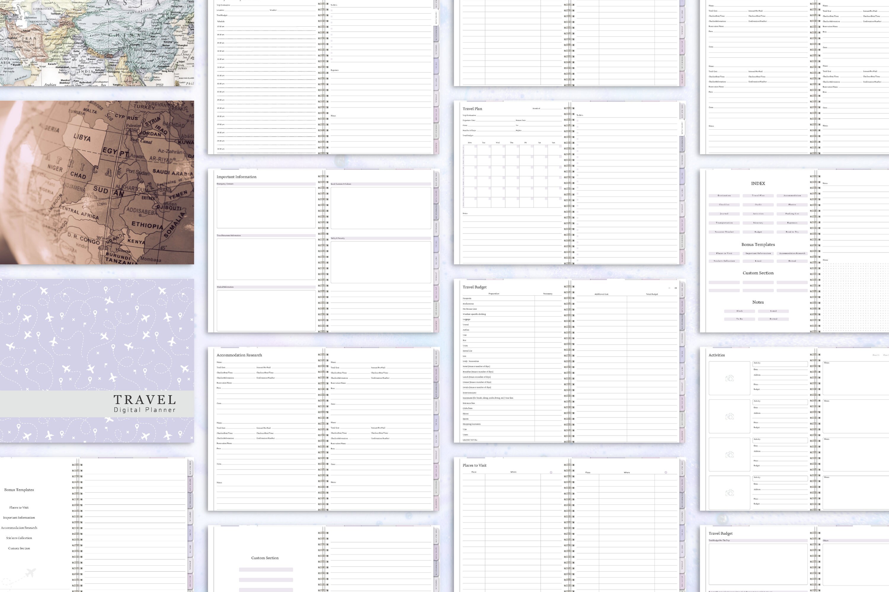 Goodnotes Digital Travel Planner, Travel Itinerary Journal Templates ...