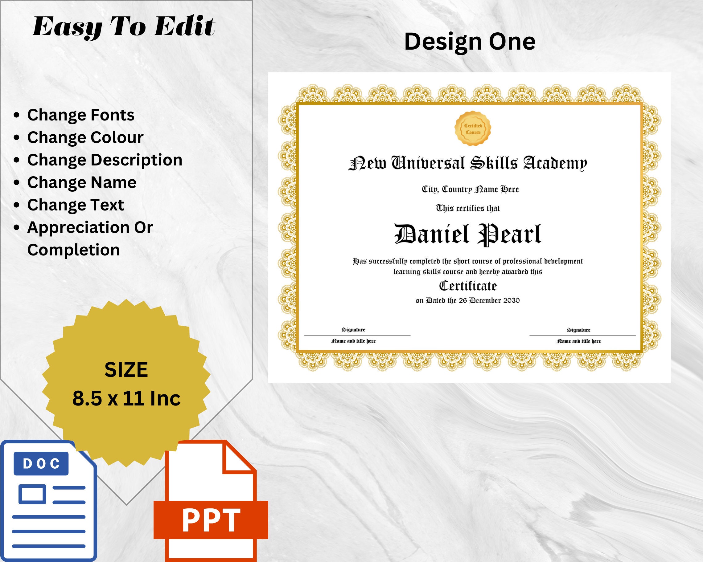 Professional Development Certificate Template