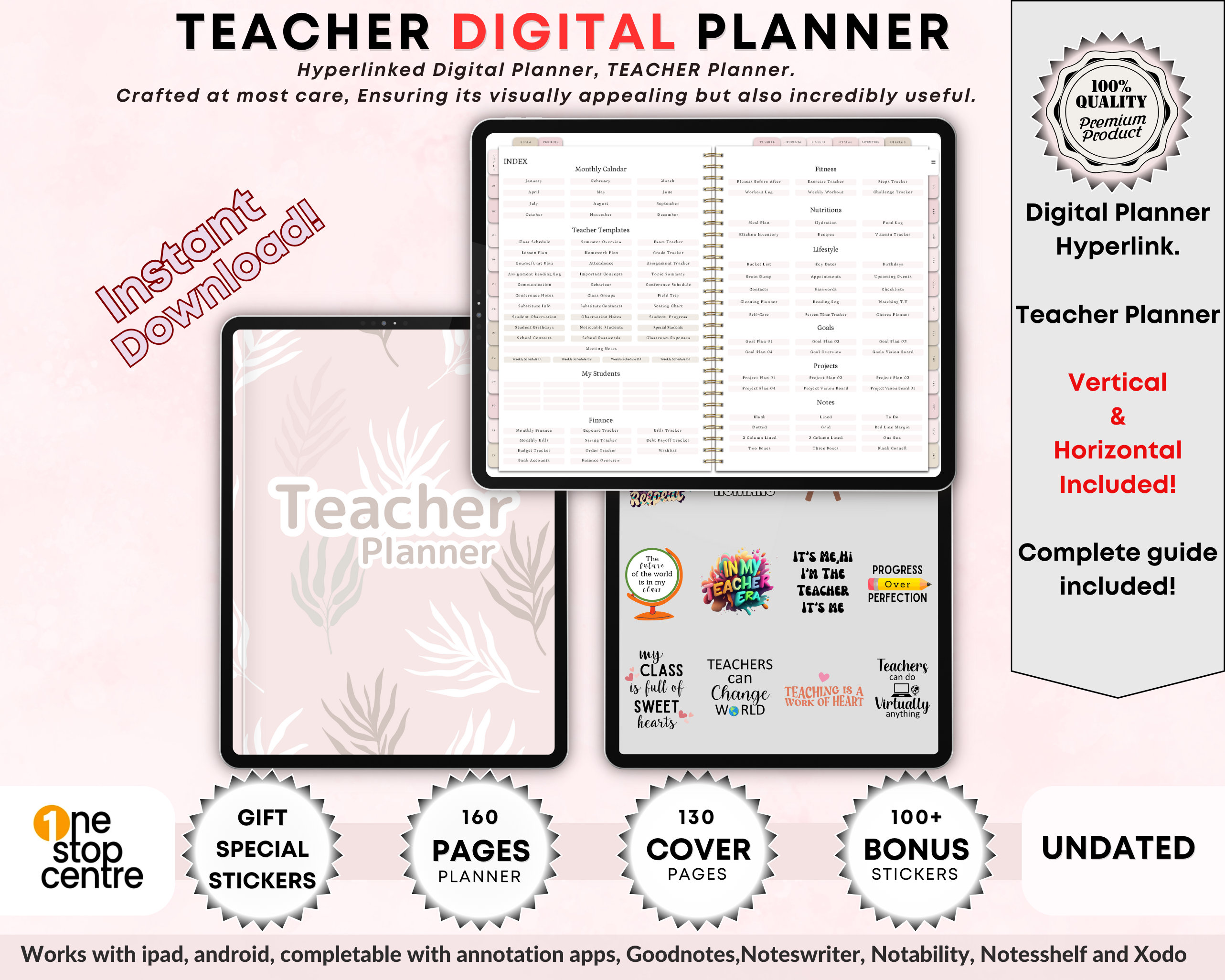 Teacher Digital Planner Goodnotes, Digital Planner Ipad, Teachers ...