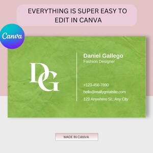 Simple Editable Business Card, Canva Template Card, Minimalist ...