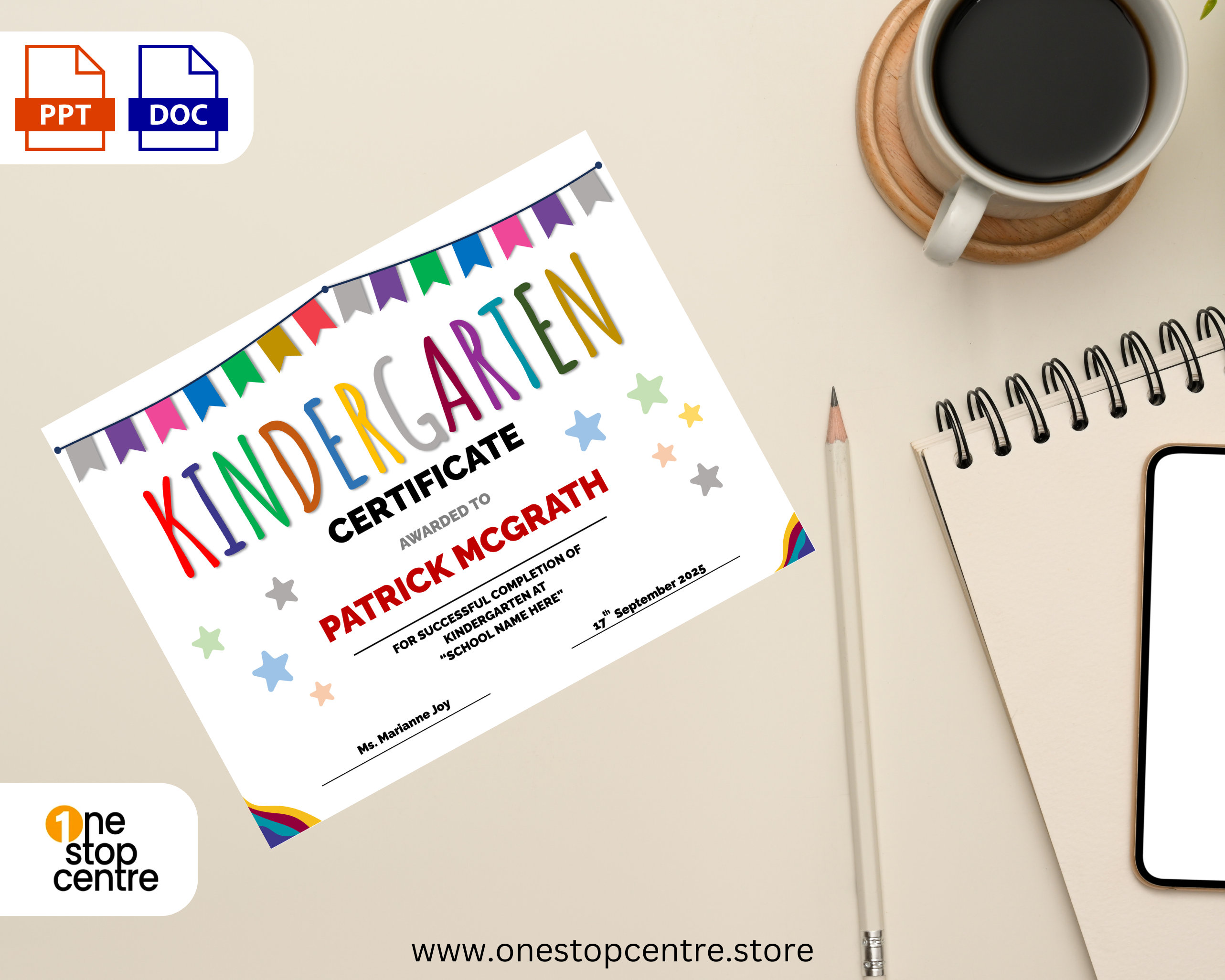 Editable Kindergarten Certificate Templates, Kindergarten Graduation ...