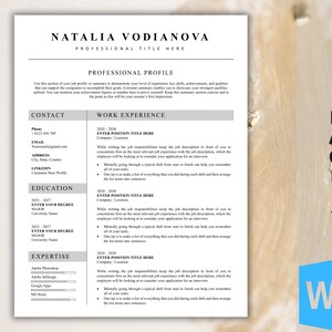 CV Resume Templates Word, Curriculum Vitae, ATS Friendly Minimalist ...