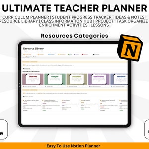 Teacher Notion Digital Planner Template, Ultimate Teachers Academic ...