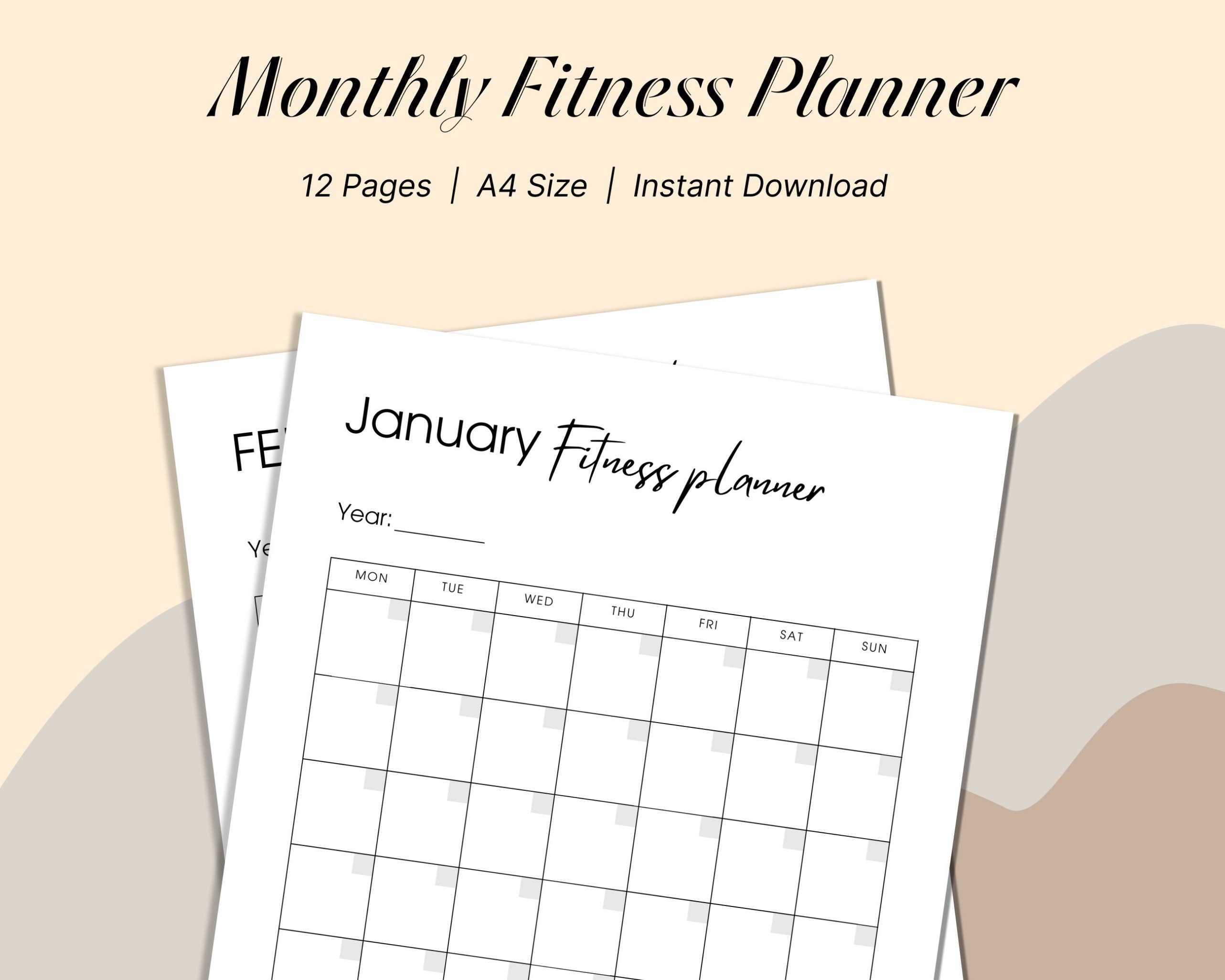 Editable Fitness Planner Template Printable Minimalist - Etsy
