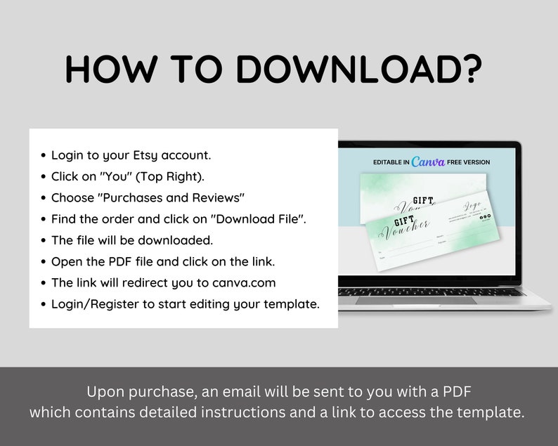 Editable Gift Voucher Template: DIY Coupon Card (canva) - Etsy