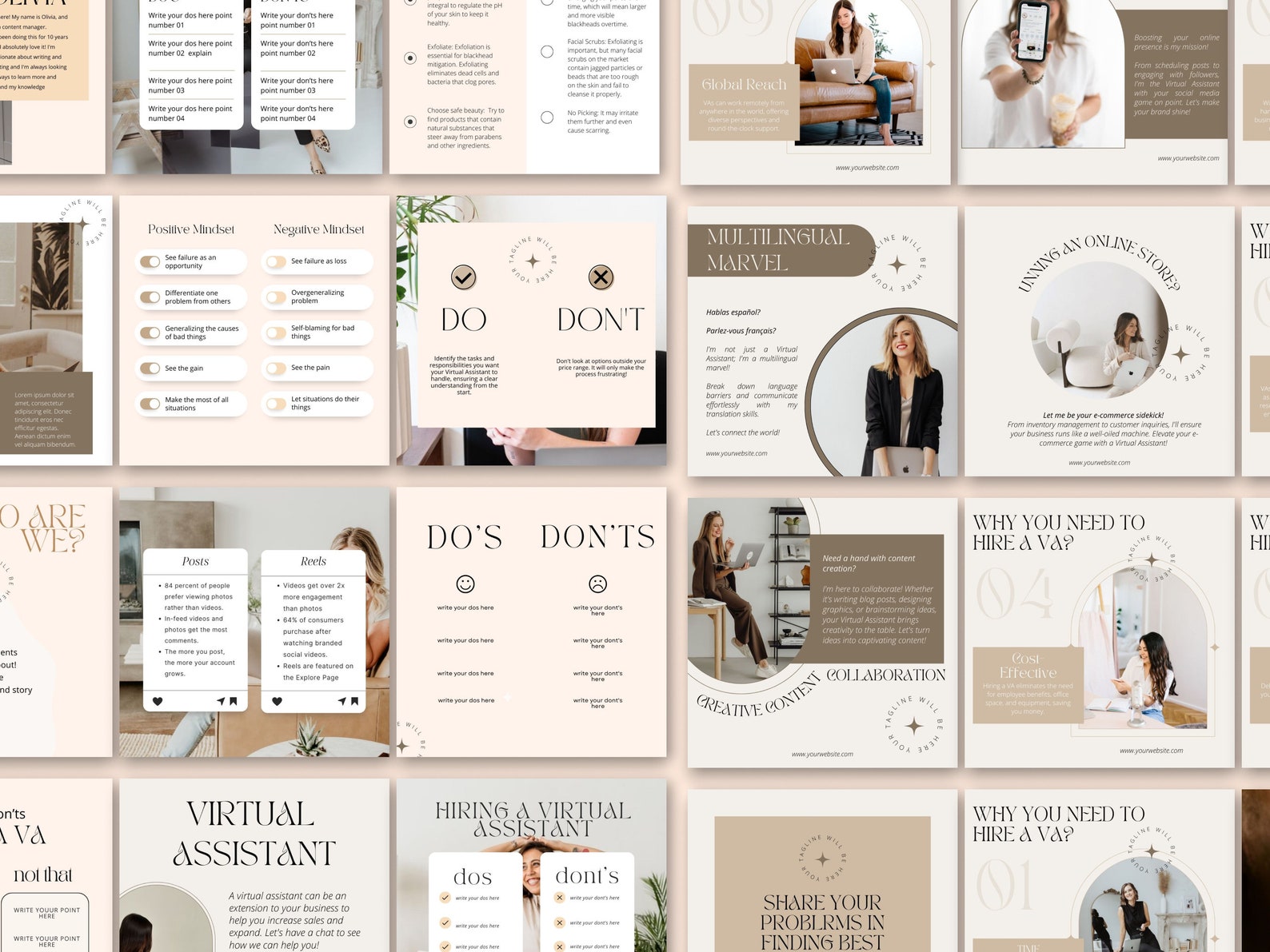 Virtual Assistant Instagram Templates Social Media Manager - Etsy Australia