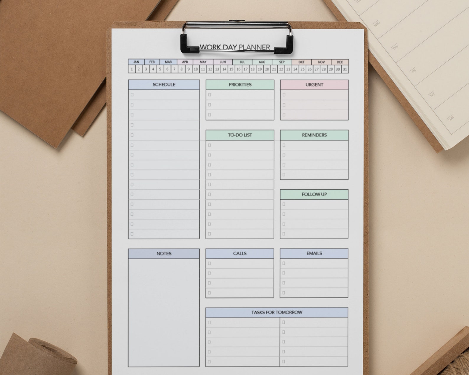 Editable Work Planner Template, Work Day Organizer, Printable Daily ...