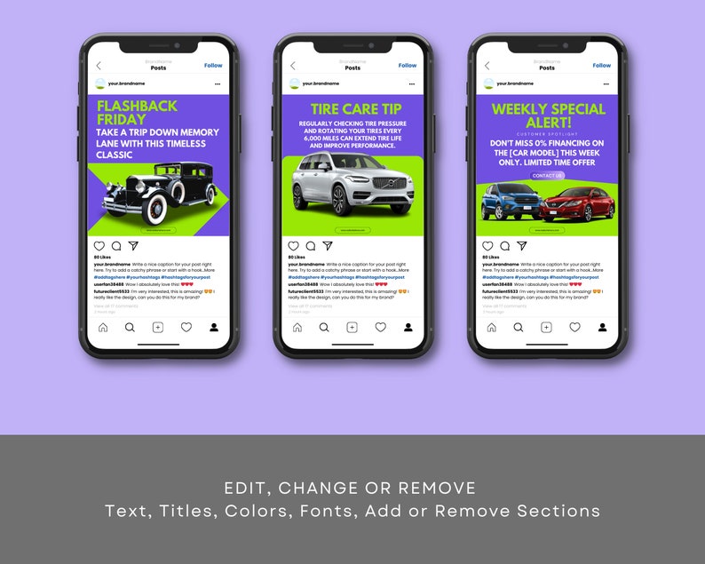 Editable Instagram Car Sales and Dealership Business Templates, Social ...