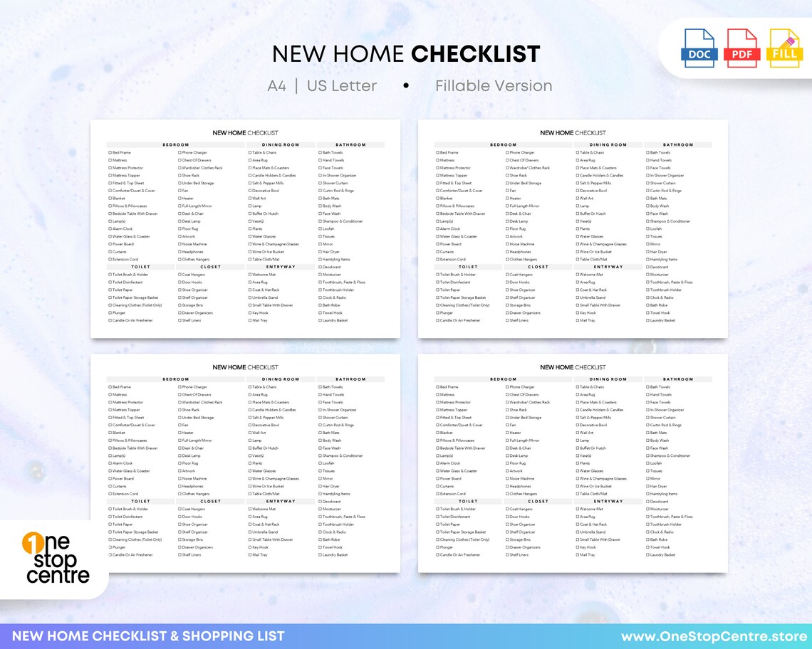 Editable New Home Printable Checklist Template Household - Etsy Australia