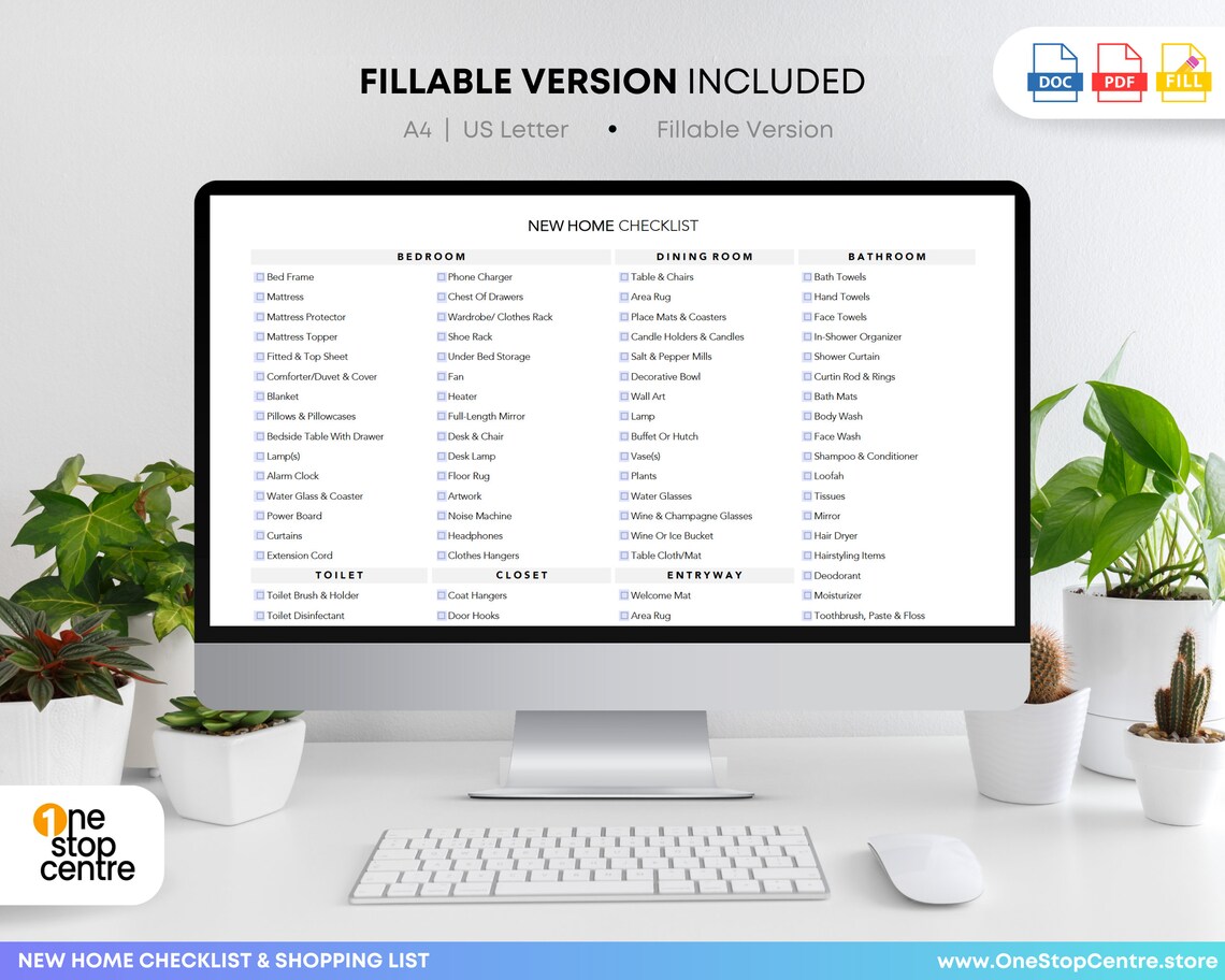 Editable New Home Printable Checklist Template Household - Etsy Australia
