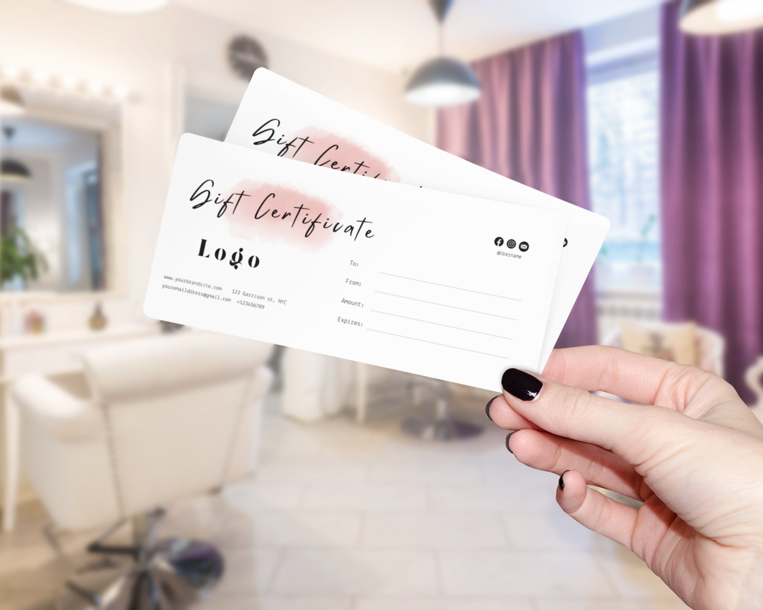 Minimalist Gift Voucher Template, Add Logo Gift Certificate, Gift for ...