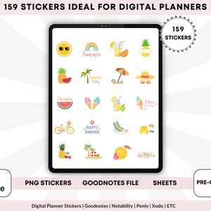 Summer Digital Stickers Planner Goodnotes, Seasonal Summer Digital ...