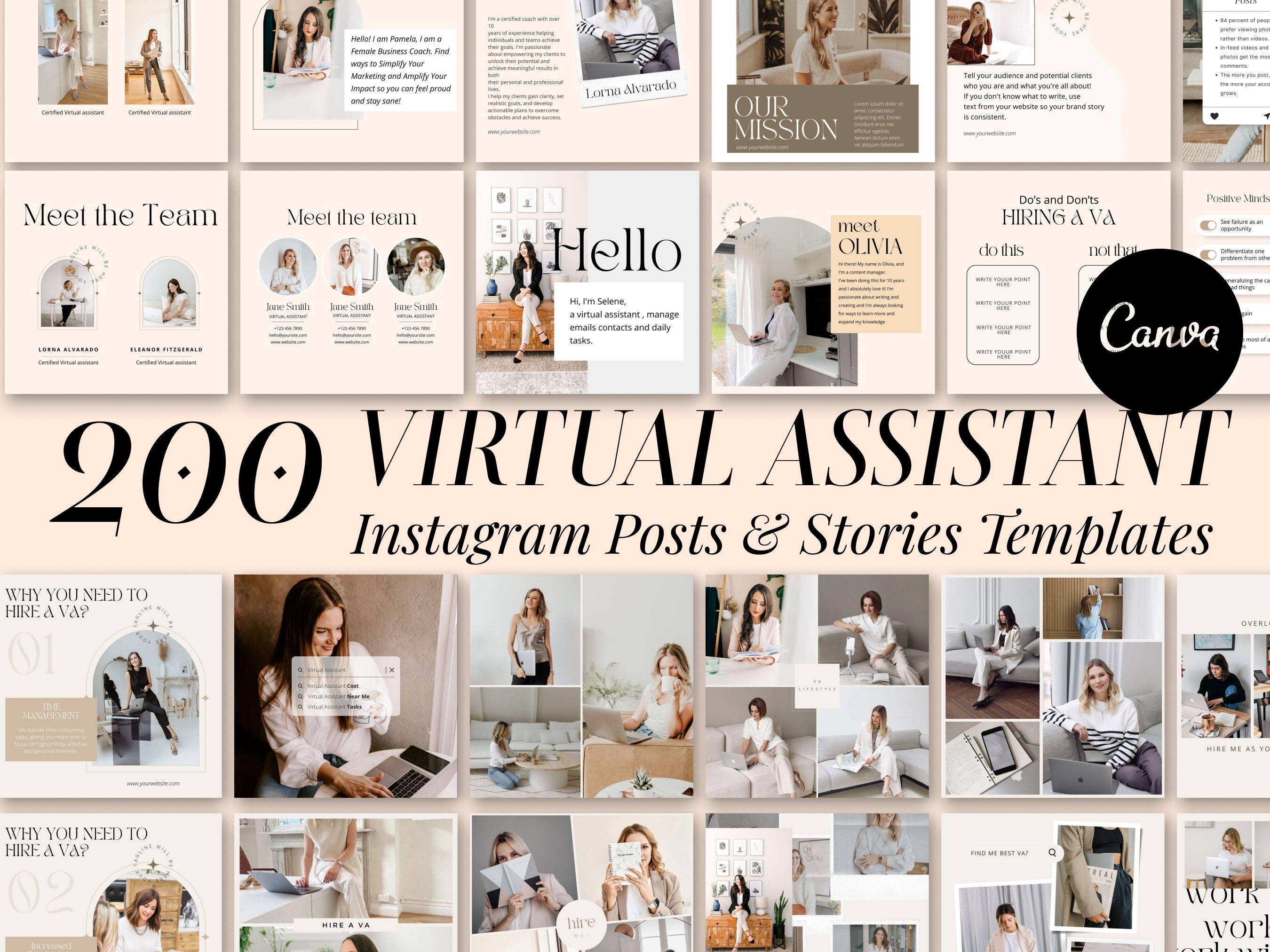 Virtual Assistant Instagram Templates Social Media Manager - Etsy Australia