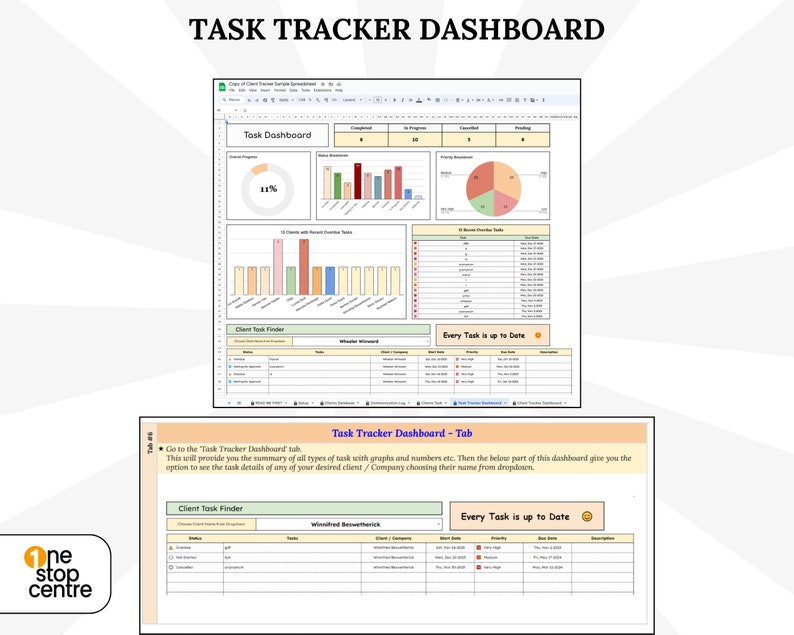 Client Tracker Management Google Spreadsheet Template for Small Businesses With Client Tracker ...