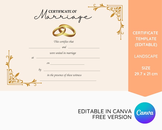 Nv Marriage Certificate Printable Free Marriage Certificate Templates