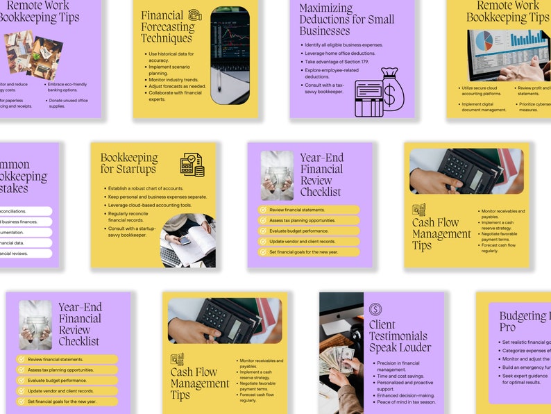 Accounting Instagram Templates: Bookkeeping Social Media Posts (200) - Etsy