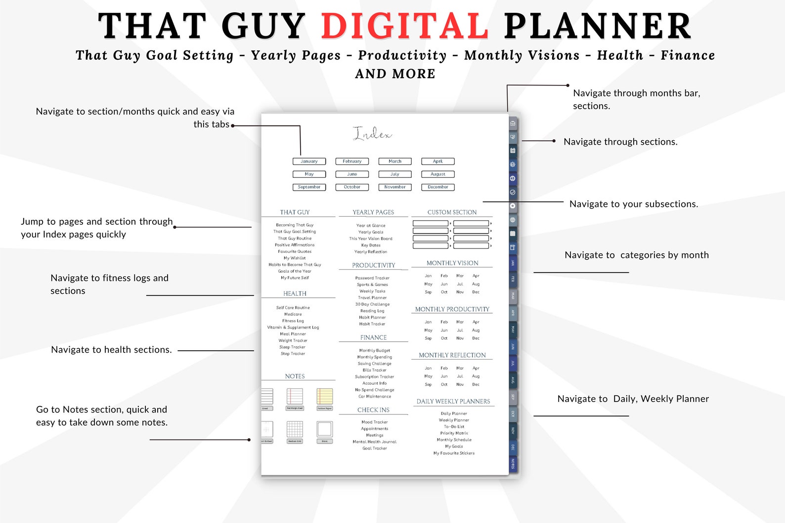 That Guy Digital Planner: Personal Organizer for Goodnotes, Notability ...