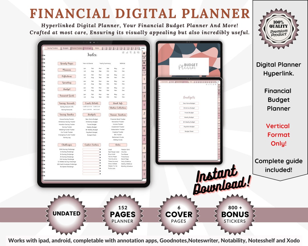 Digital Budget Planner: Financial Tracker for Goodnotes, Notability ...