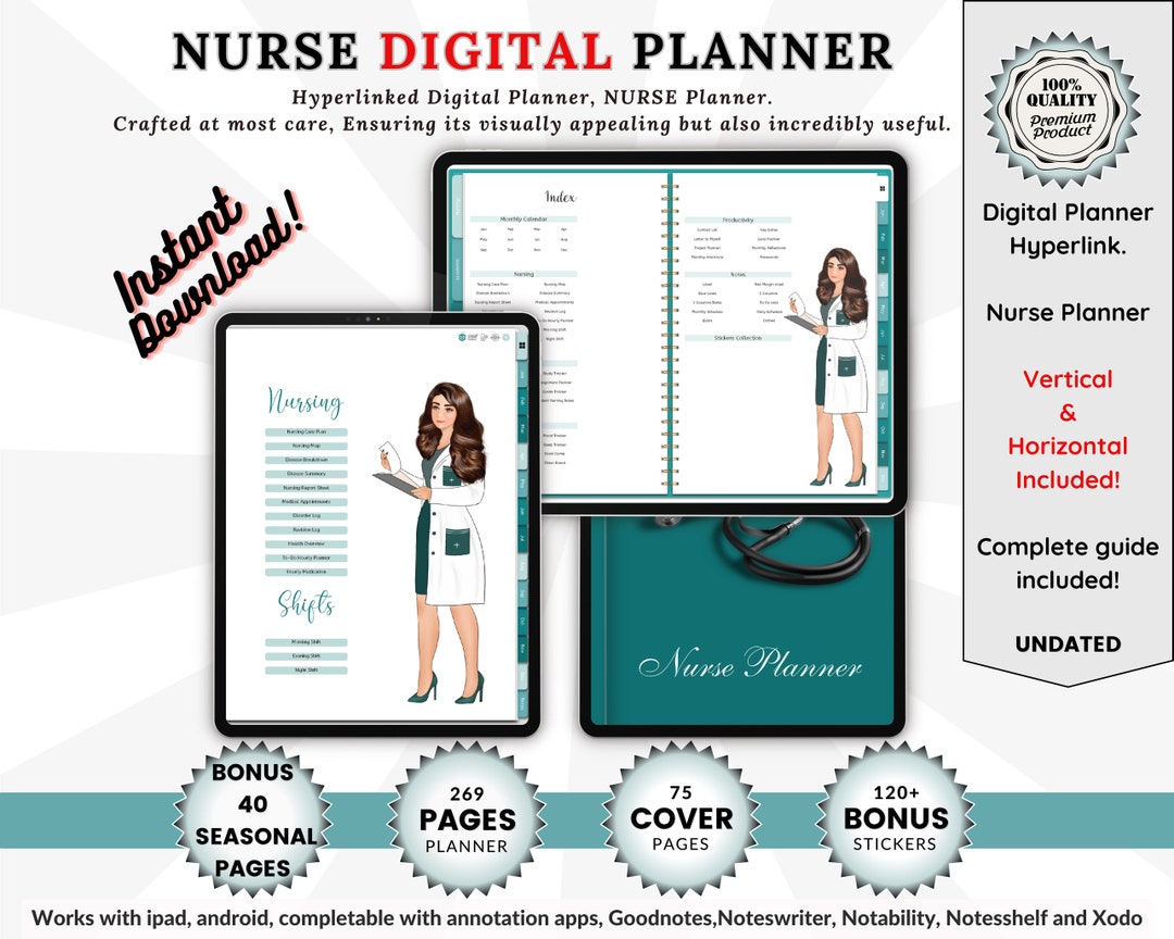 Nursing Digital Planner Goodnotes, Nursing Academic Students, Nurse ...