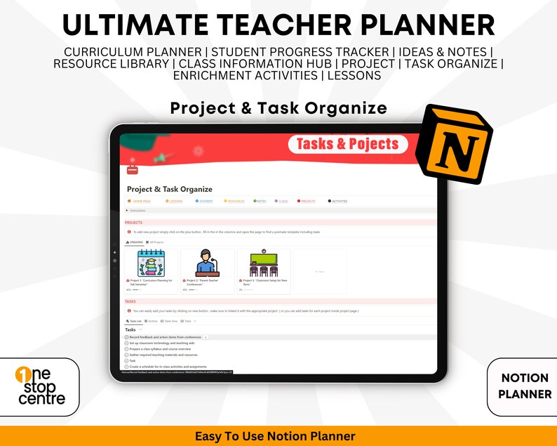Teacher Notion Digital Planner Template, Ultimate Teachers Academic ...