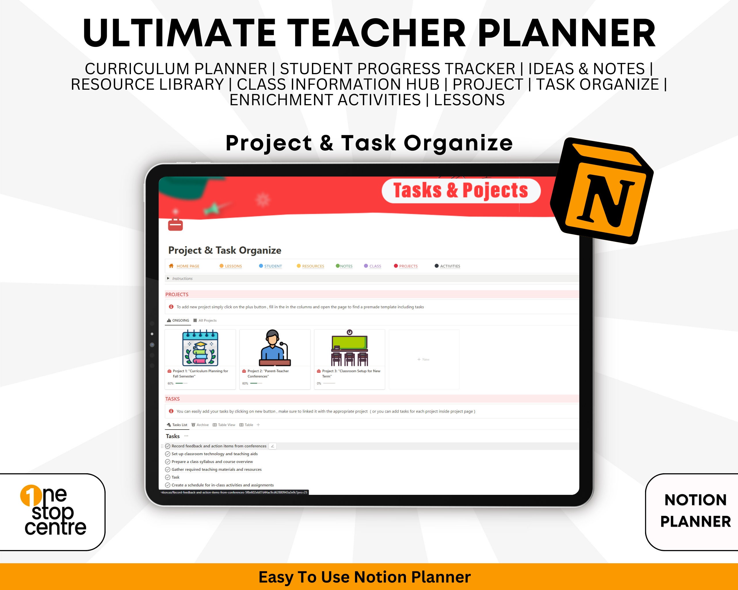 Teacher Notion Digital Planner Template, Ultimate Teachers Academic ...