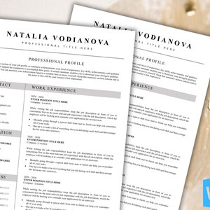 CV Resume Templates Word, Curriculum Vitae, ATS Friendly Minimalist ...