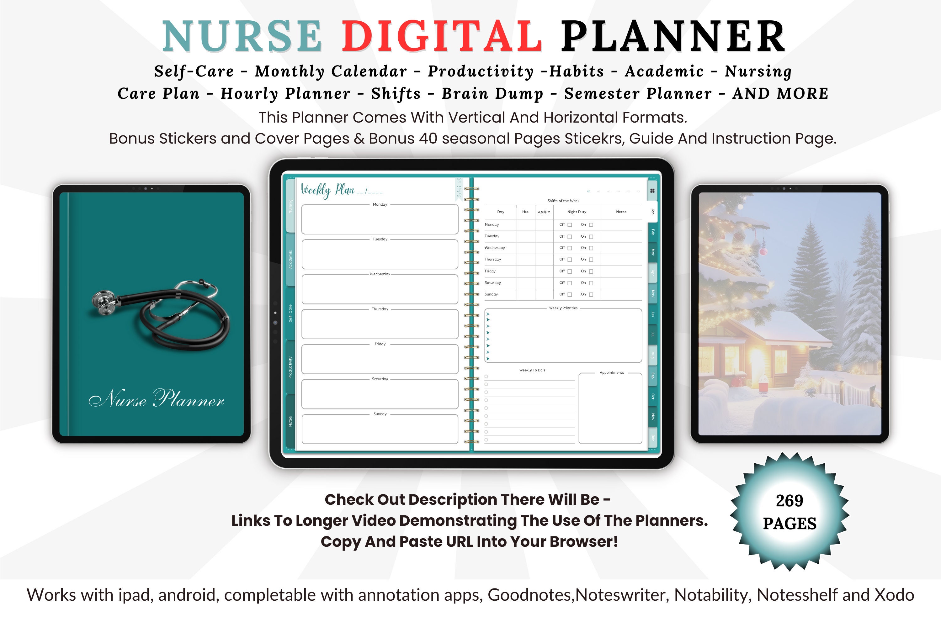 Digital Planner for Nurse, Nursing Academic Students, Nurse Profession ...