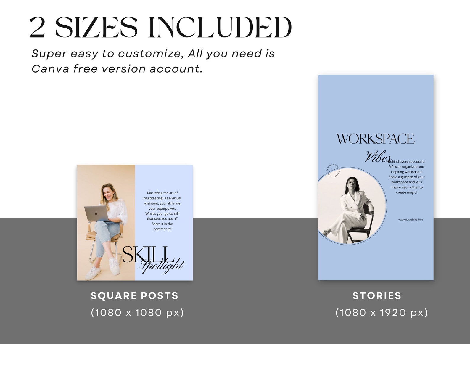 Virtual Assistant Instagram Templates Social Media Manager Personalized ...