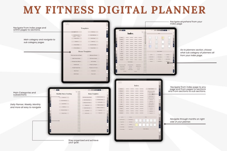 Digital Fitness Planner, Exercise Tracker, Goodnotes Planner, iPad ...