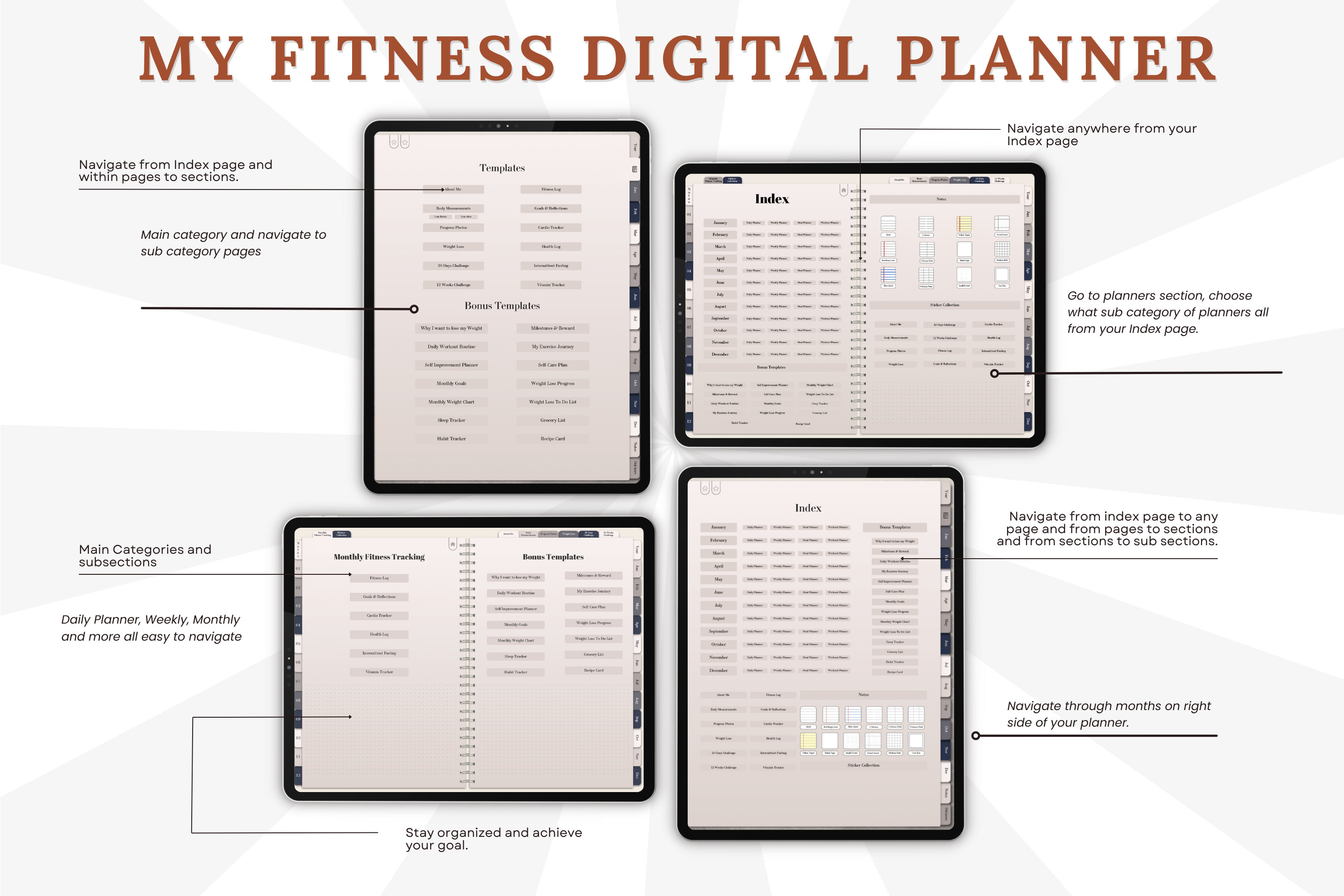 Digital Fitness Planner, Exercise Tracker, Goodnotes Planner, iPad ...
