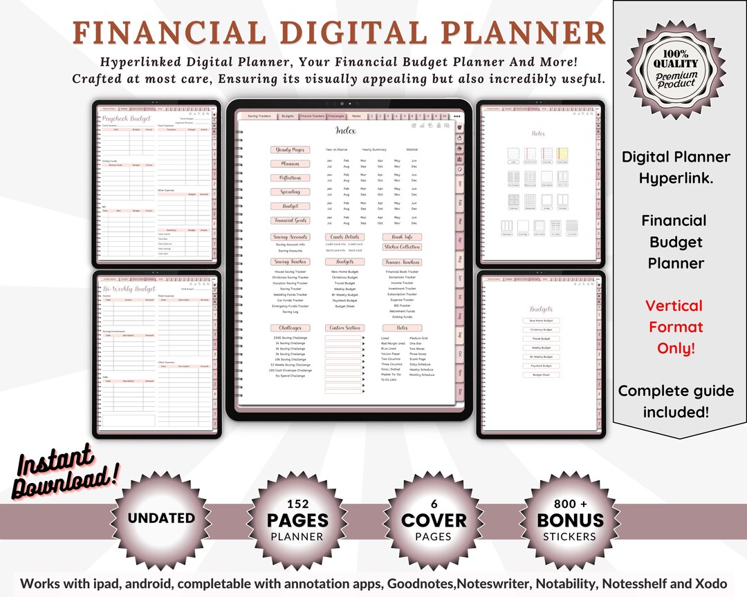 Digital Budget Planner, Financial Tracker, Investment Planner, Digital ...