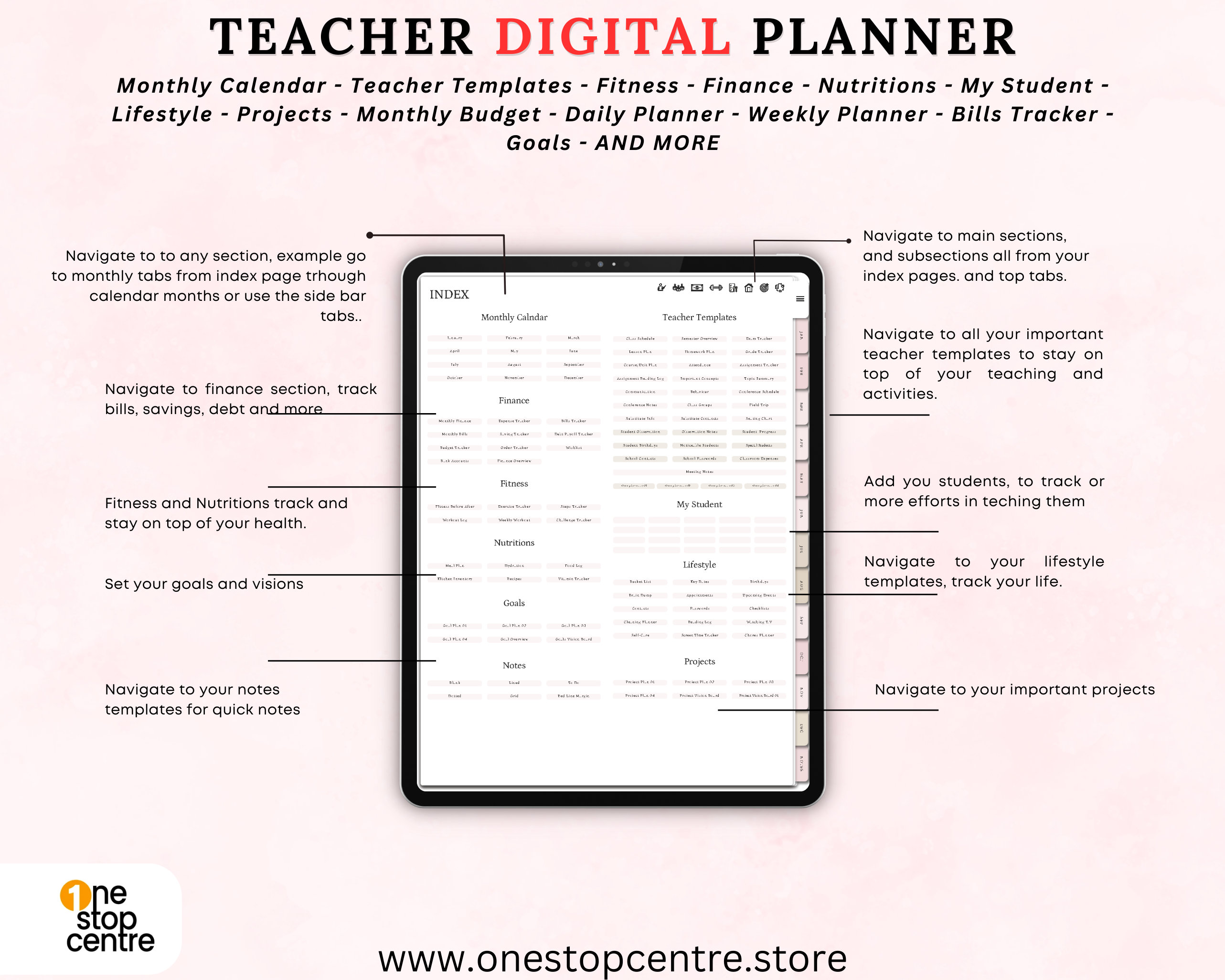 Teacher Digital Planner Goodnotes, Digital Planner Ipad, Teachers ...