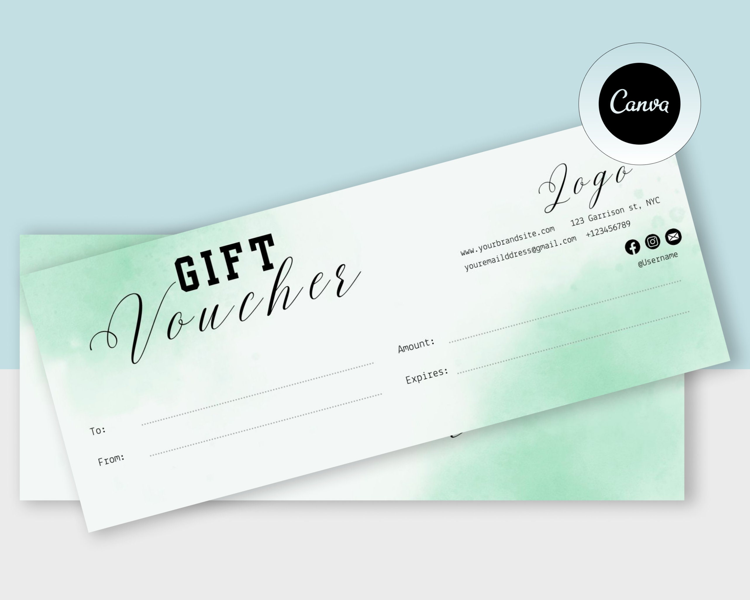 Editable Gift Voucher Template: DIY Coupon Card (canva) - Etsy
