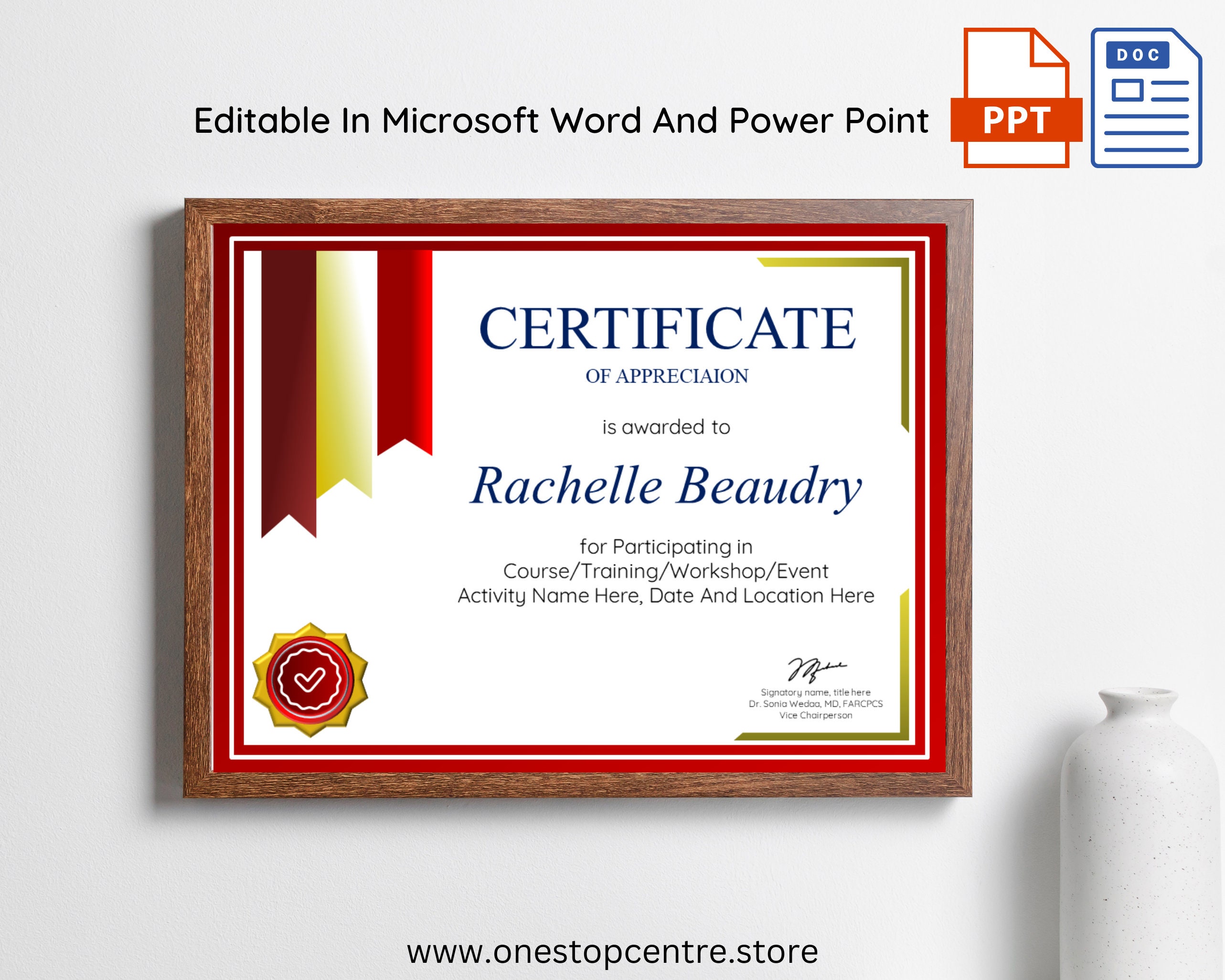 Editable Certificate of Appreciation Templates, Professional Award ...