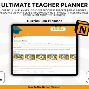 Teacher Notion Digital Planner Template, Ultimate Teachers Academic ...