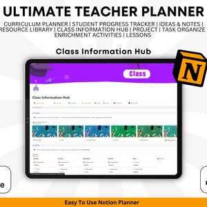 Teacher Notion Digital Planner Template, Ultimate Teachers Academic ...