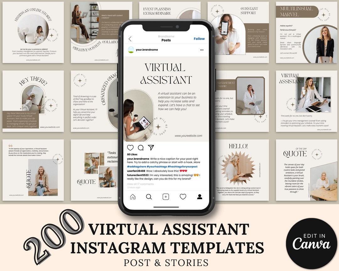 Instagram Virtual Assistant Template, Social Media Manager ...