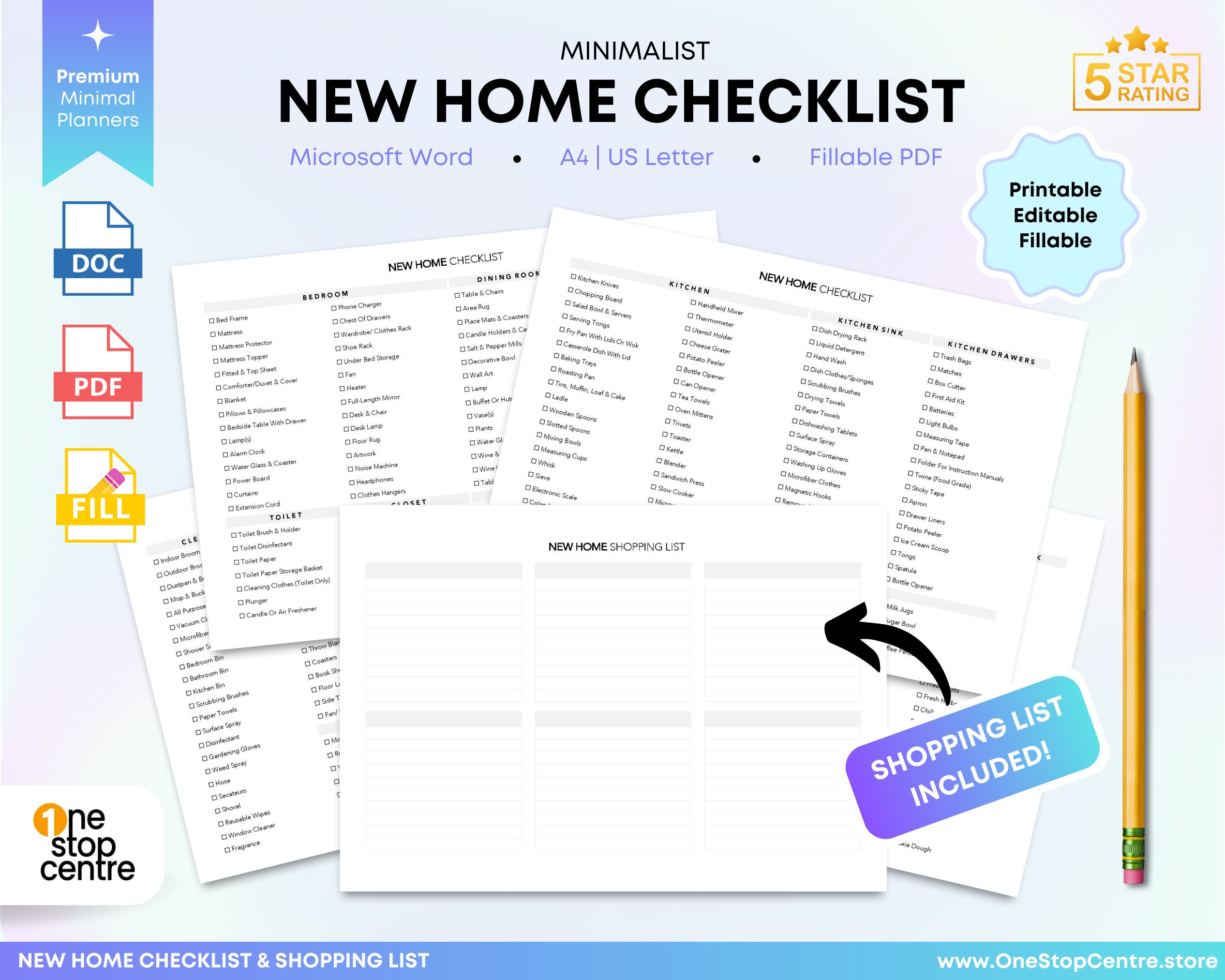 Editable New Home Printable Checklist Template Household - Etsy Australia