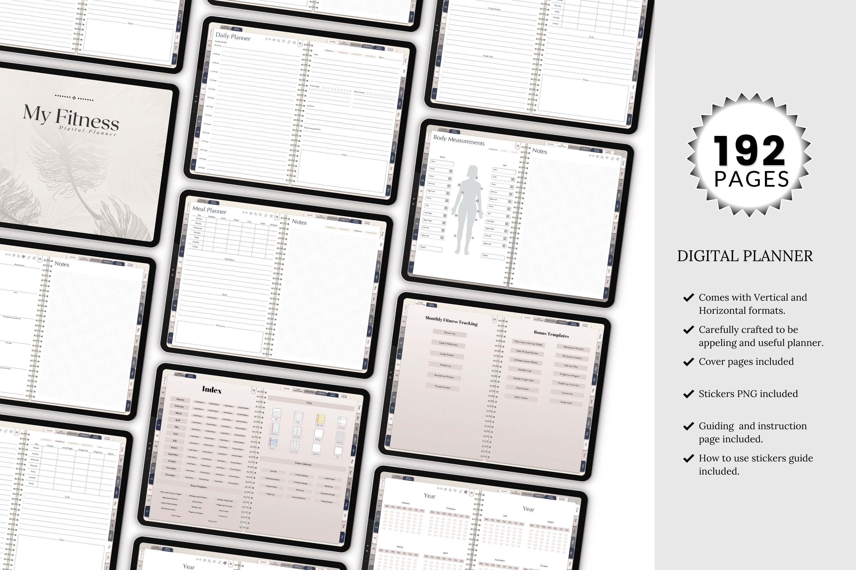 Digital Fitness Planner, Exercise Tracker, Goodnotes Planner, iPad ...