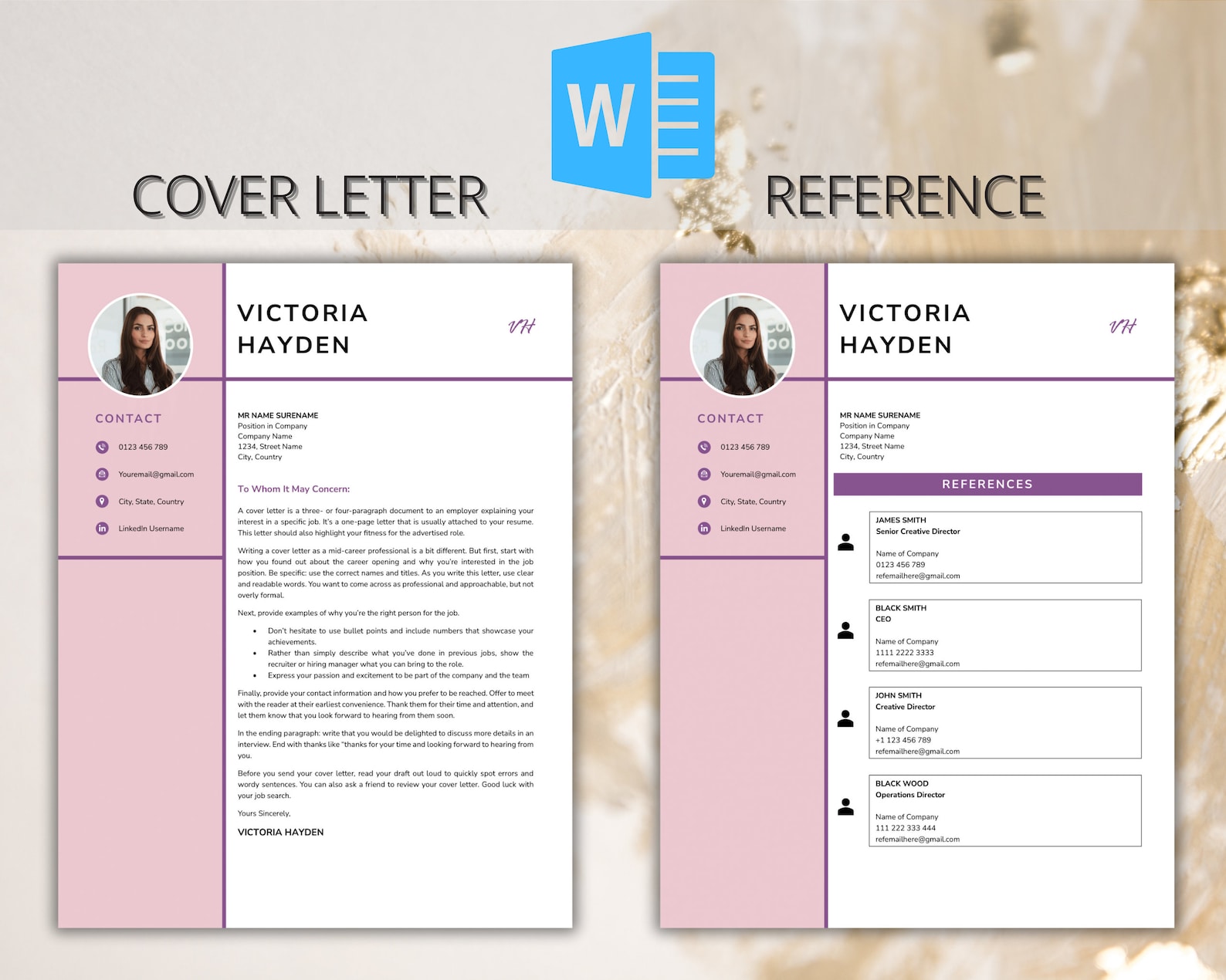 Creative Modern Resume Template CV Template for Word Cover - Etsy