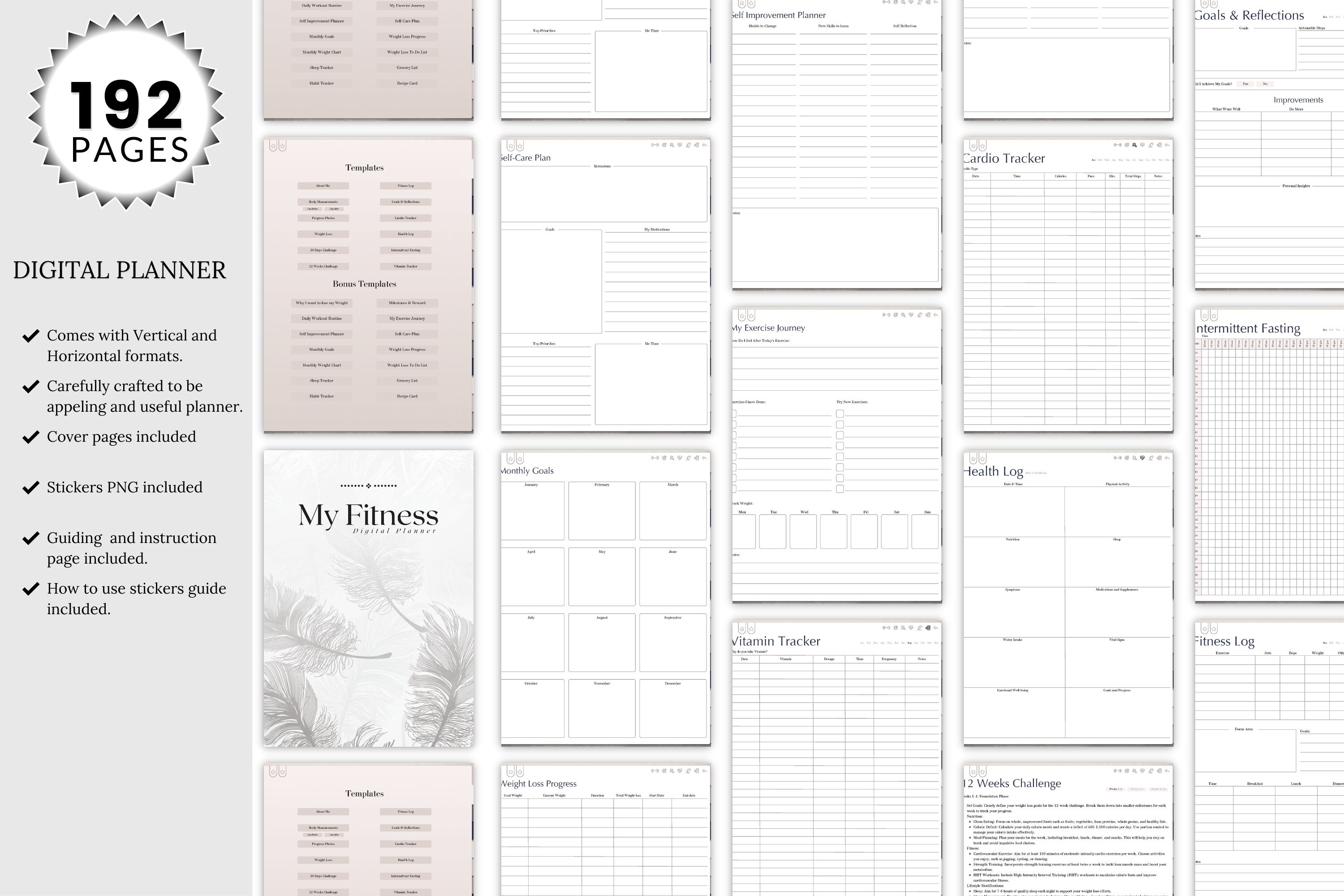 Digital Fitness Planner, Exercise Tracker, Goodnotes Planner, iPad ...