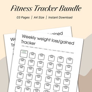 Printable Fitness Tracker Template, Editable Planners Bundle, Weight ...