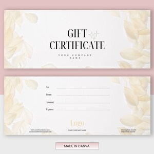 Editable Gift Certificate Template: DIY Modern Voucher (canva) - Etsy