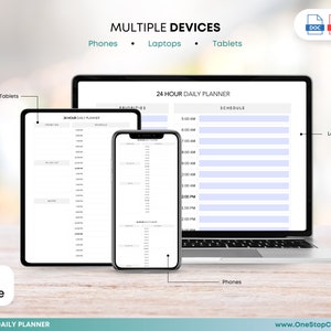 Editable Daily Planner Printable Templates, 24 Hour Daily Digital ...